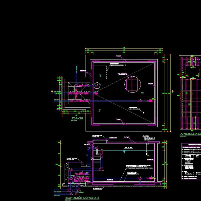 Reservoir 10m3 C ° A ° DWG Detail for AutoCAD • Designs CAD