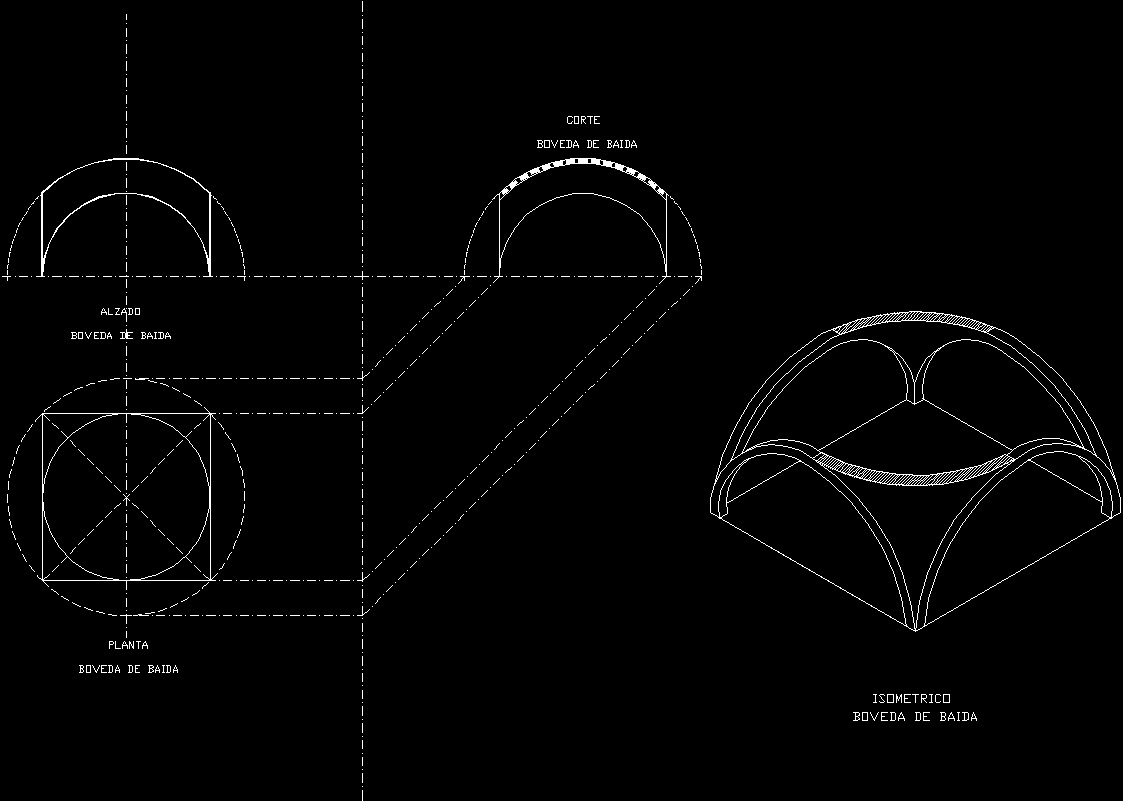 Rise - Section And Isometric View Of Baida Vault DWG Section for ...