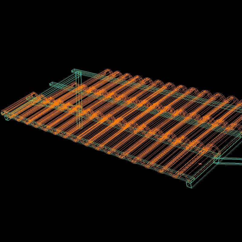 Roof Curves Tiles And Wooden Brackets 3D DWG Detail for AutoCAD ...