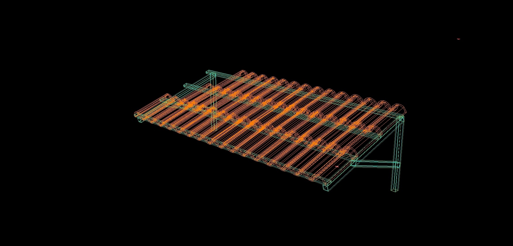 Roof Curves Tiles And Wooden Brackets 3D DWG Detail for AutoCAD ...