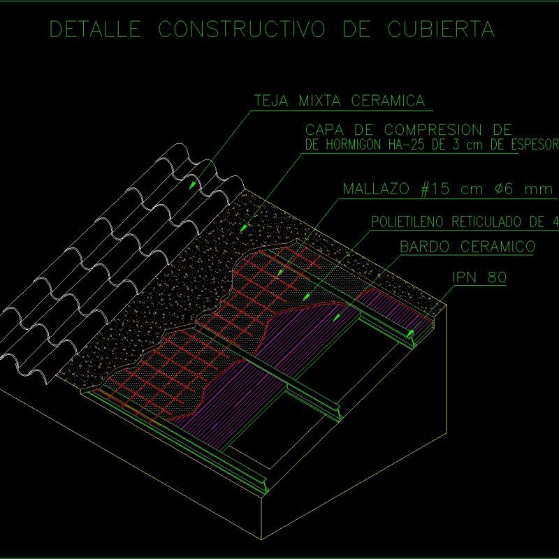 Roof Of Colonial Tiles DWG Block for AutoCAD • Designs CAD