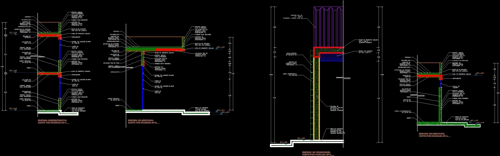 Section Facade Building 2 Plants DWG Section for AutoCAD • Designs CAD