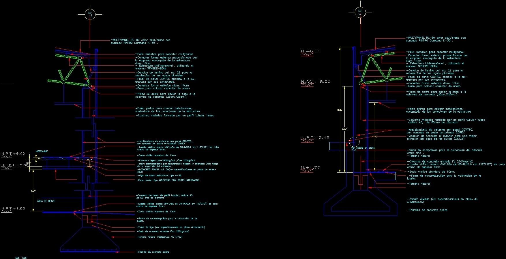 Section Facade Three Dimensional Structure 2 Dwg Section For Autocad • Designs Cad