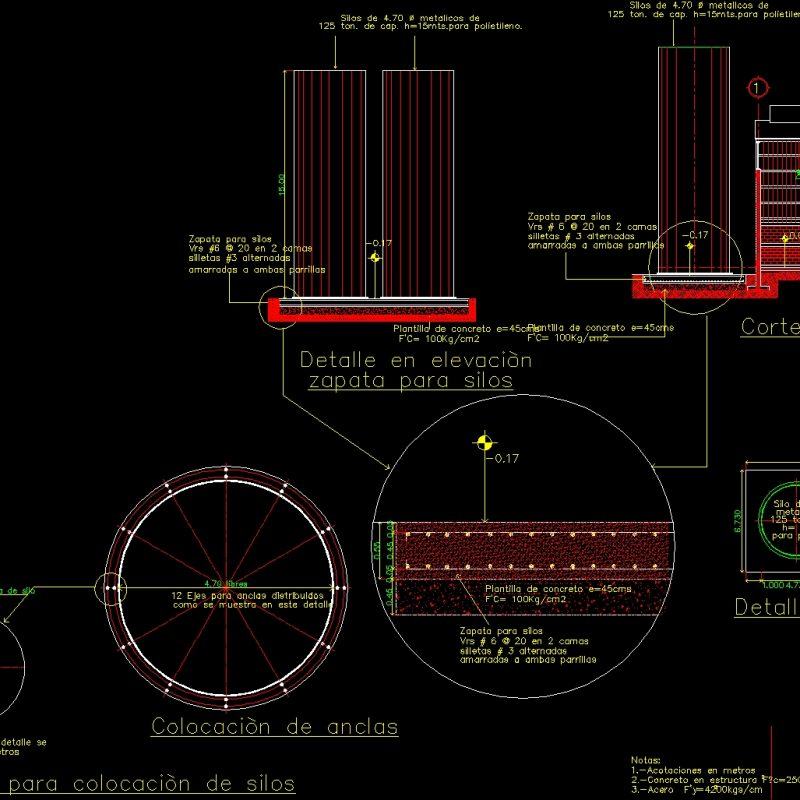Silos Foundation DWG Block for AutoCAD • Designs CAD