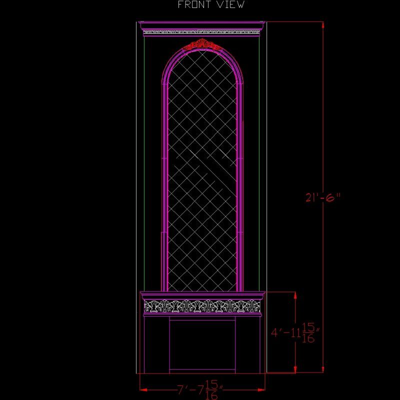 Stone Fireplace Stove View DWG Block for AutoCAD • Designs CAD