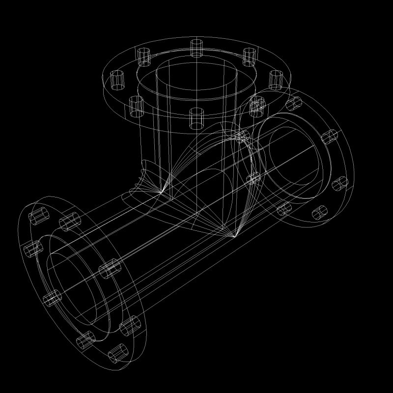 Tee 3D DWG Model for AutoCAD • Designs CAD