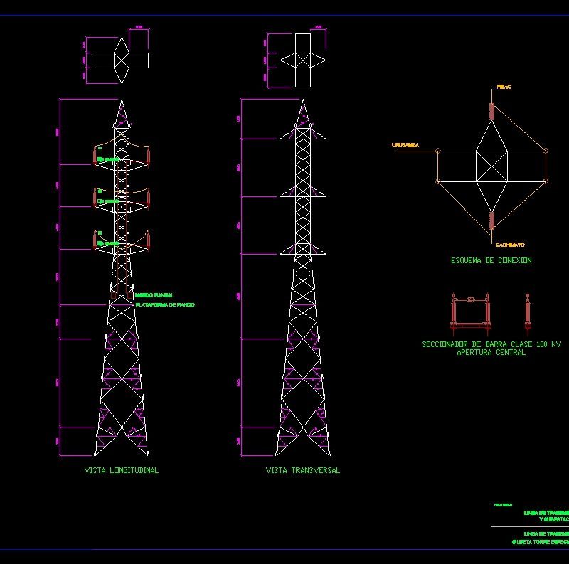 Transmission Line 60 Kv DWG Block for AutoCAD • Designs CAD