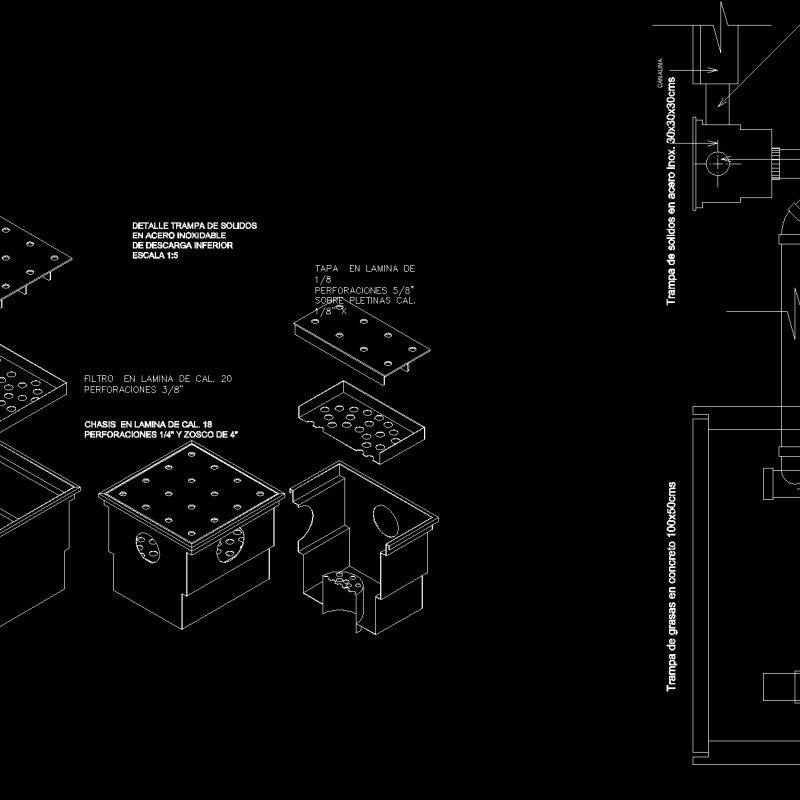 Trap Of Solids Fat Steel Stainless And Concrete DWG Block for AutoCAD ...