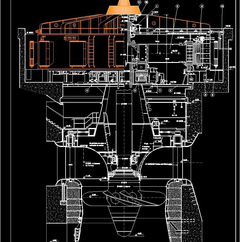 Turbines And Generators - Kaplan Turbine DWG Plan for AutoCAD • Designs CAD