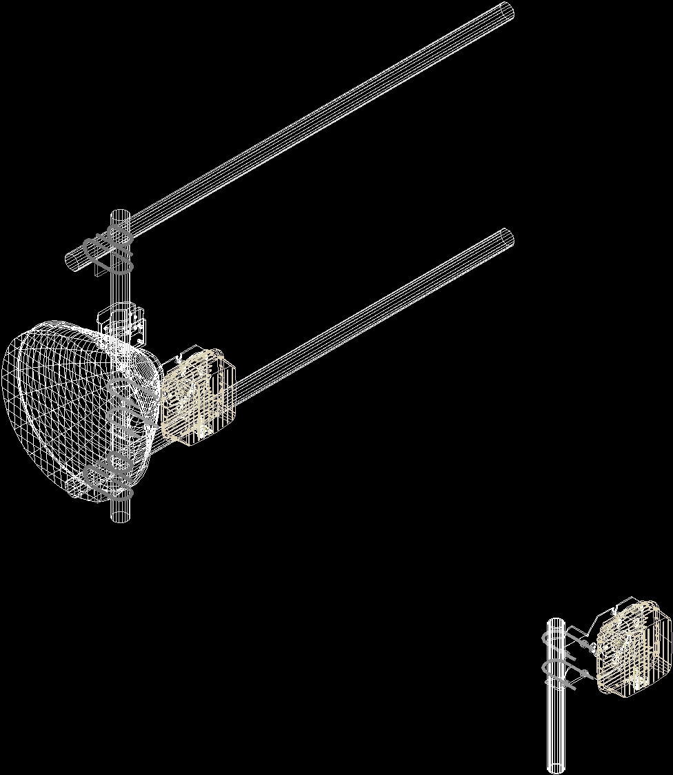 Vhp2-71 Antenna, With Microwave Link, 60cm, Tower Mount 3D DWG Model ...