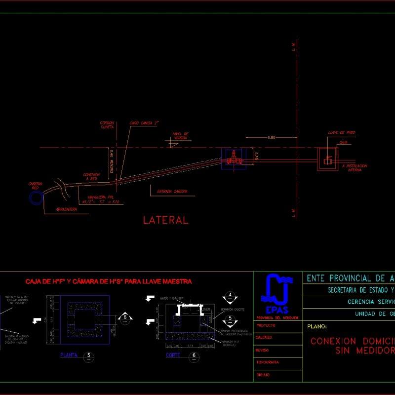 Water Connection Domiciliaria DWG Block for AutoCAD • Designs CAD
