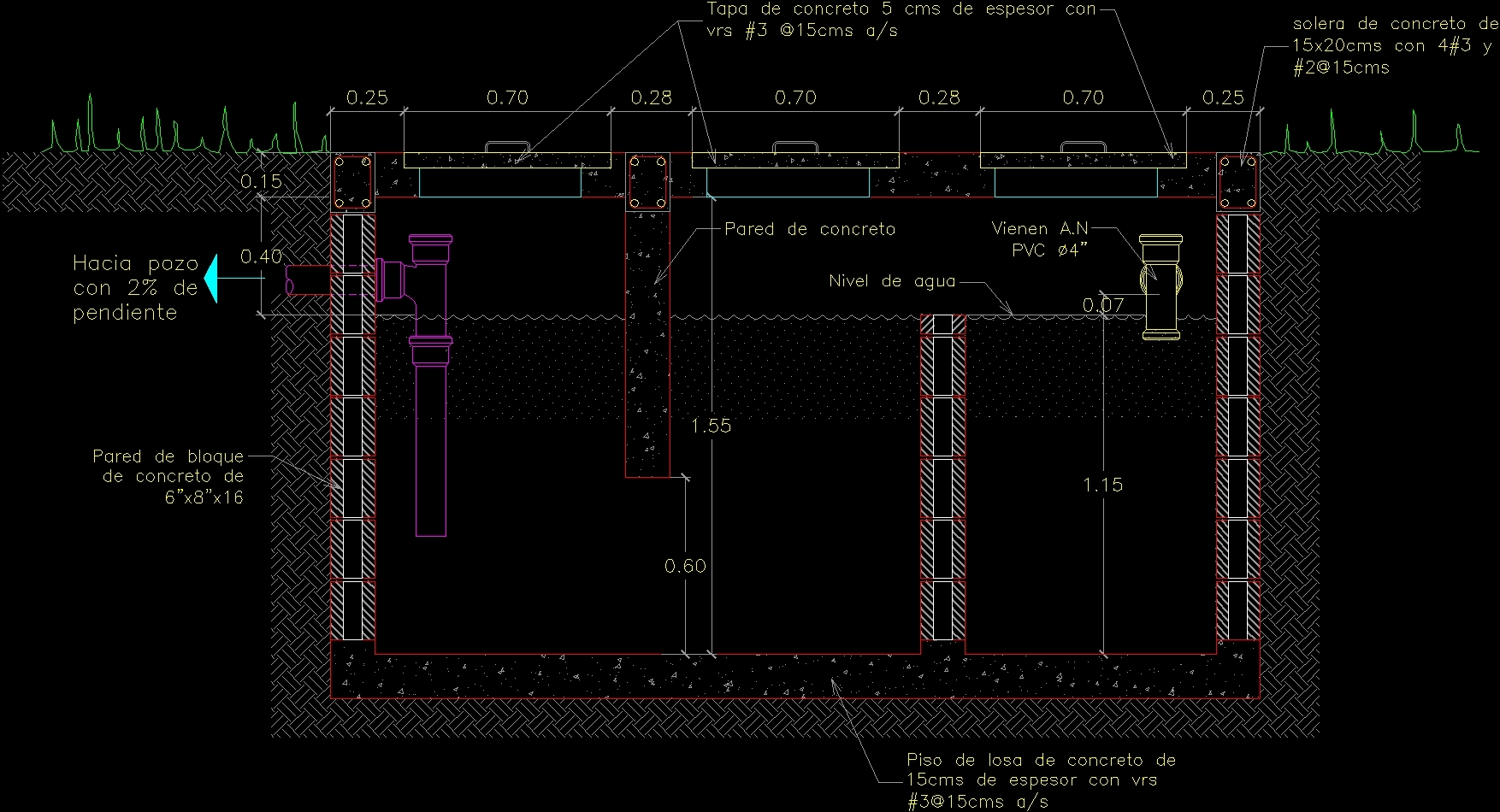 Absorption Pit, Septic Tank DWG Section for AutoCAD • Designs CAD