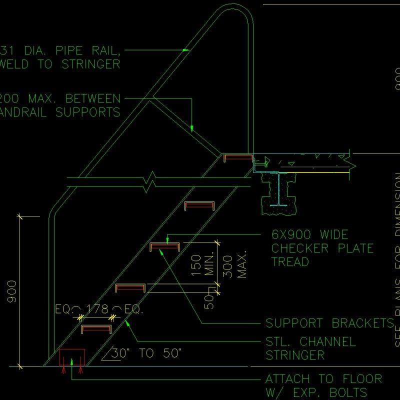 Access Stair DWG Block for AutoCAD | DesignsCAD