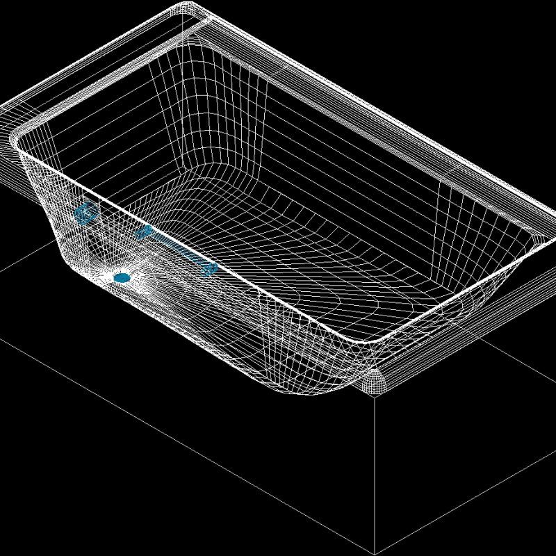 Acrylic Bath Tub America Style 3D DWG Model for AutoCAD • Designs CAD