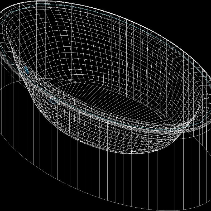 Acrylic Bath Tub Georgia 3D DWG Model for AutoCAD • Designs CAD