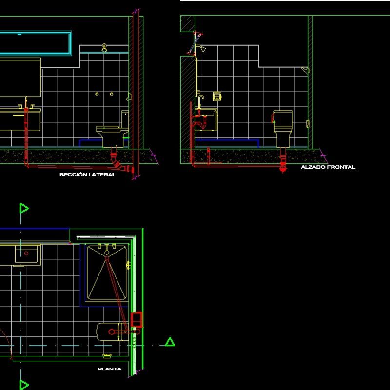Bathroom Detail Sections DWG Section for AutoCAD • Designs CAD