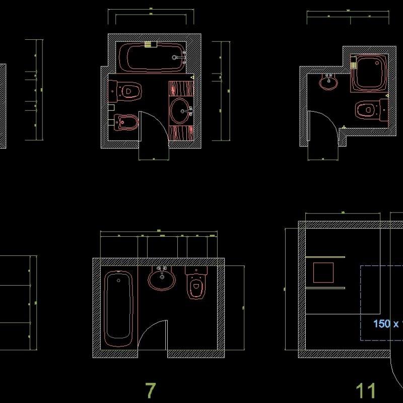 Bathrooms DWG Block for AutoCAD • Designs CAD