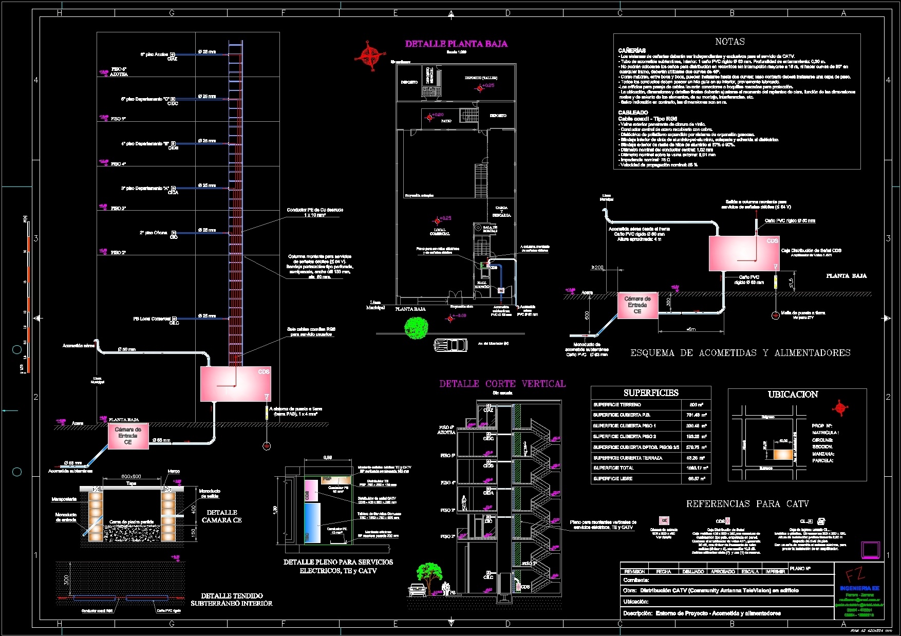 Cable Television Grid In A Building DWG Block for AutoCAD • Designs CAD