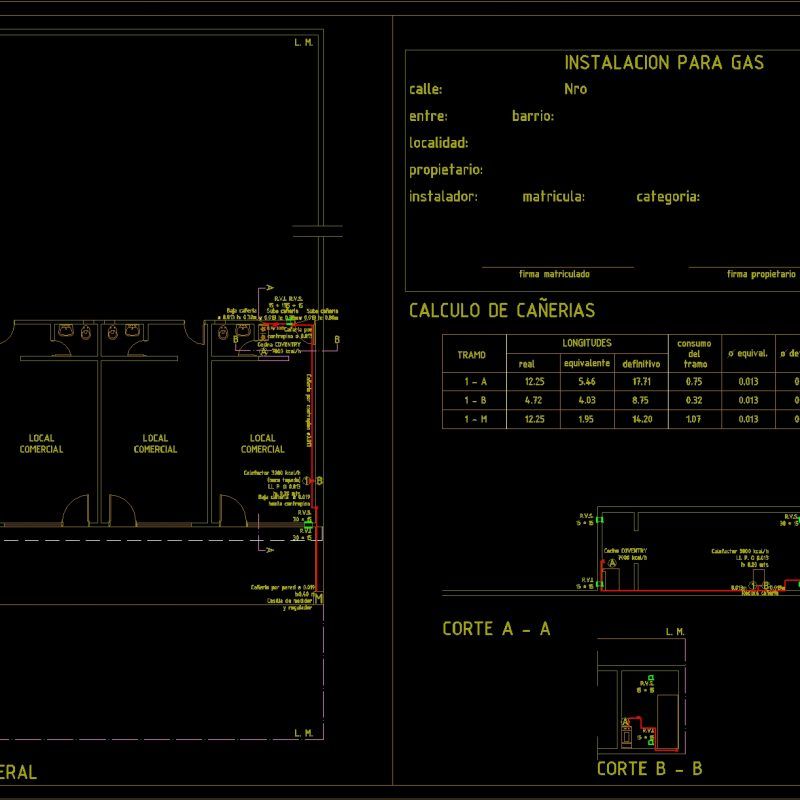 Calculation Natural Gas DWG Block for AutoCAD • Designs CAD