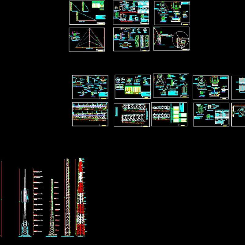 Communication Towers--Antennas DWG Plan for AutoCAD • Designs CAD