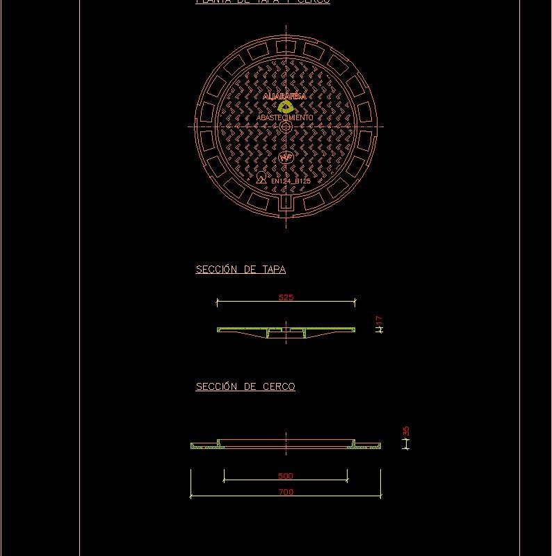 Cover Supply Well In Pavement DWG Detail for AutoCAD • Designs CAD