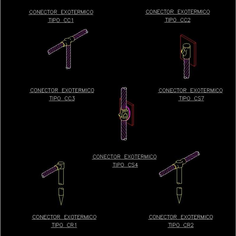 Detail Exotermics Connectors DWG Detail for AutoCAD • Designs CAD