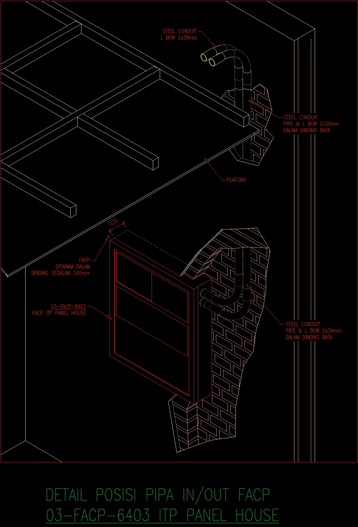 Detail Installation Fire Alarm Panel DWG Detail for AutoCAD • Designs CAD