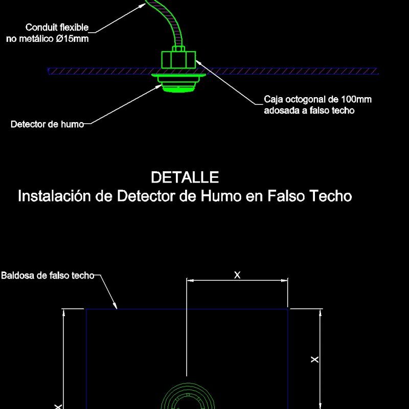 Detail Installation Smoke Detector DWG Detail for AutoCAD • Designs CAD
