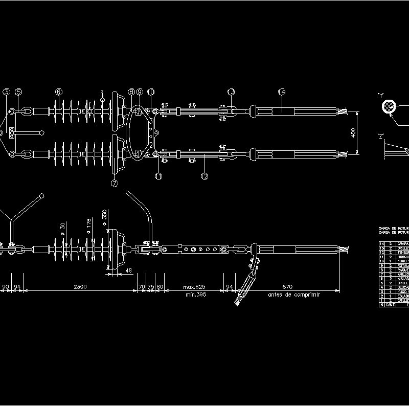 Double Mooring 220kv DWG Block for AutoCAD • Designs CAD