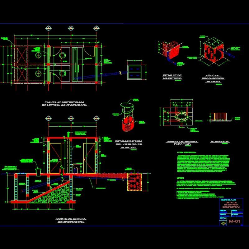 Ecological Bathroom - Compost DWG Full Project for AutoCAD • Designs CAD
