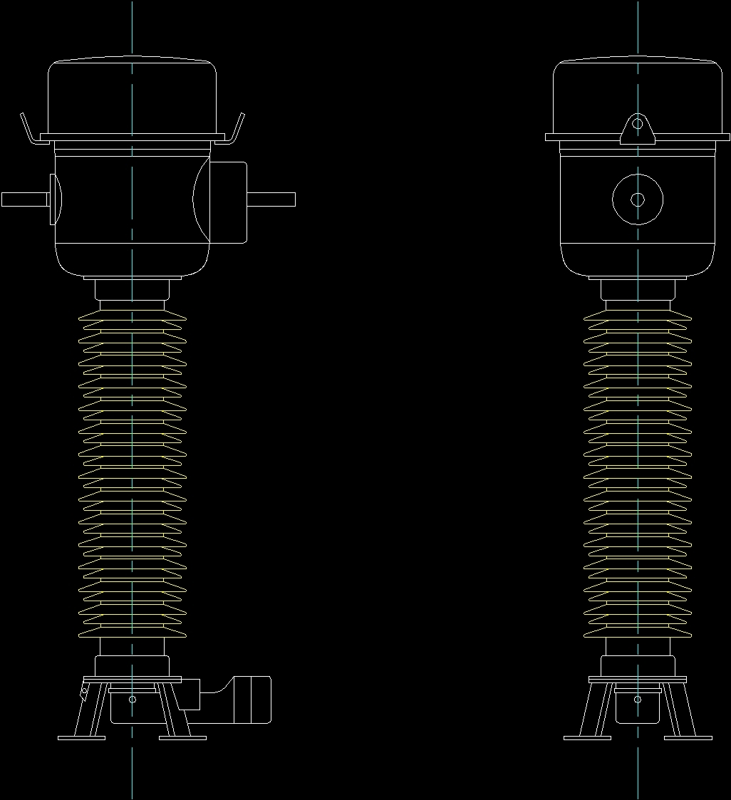 Electric Current Transformator 132 Kva DWG Block for AutoCAD • Designs CAD