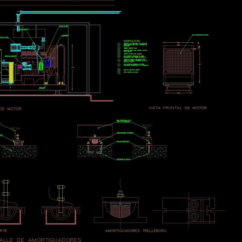 Electricity - Oil Electric Generator -Technical Room DWG Detail for ...