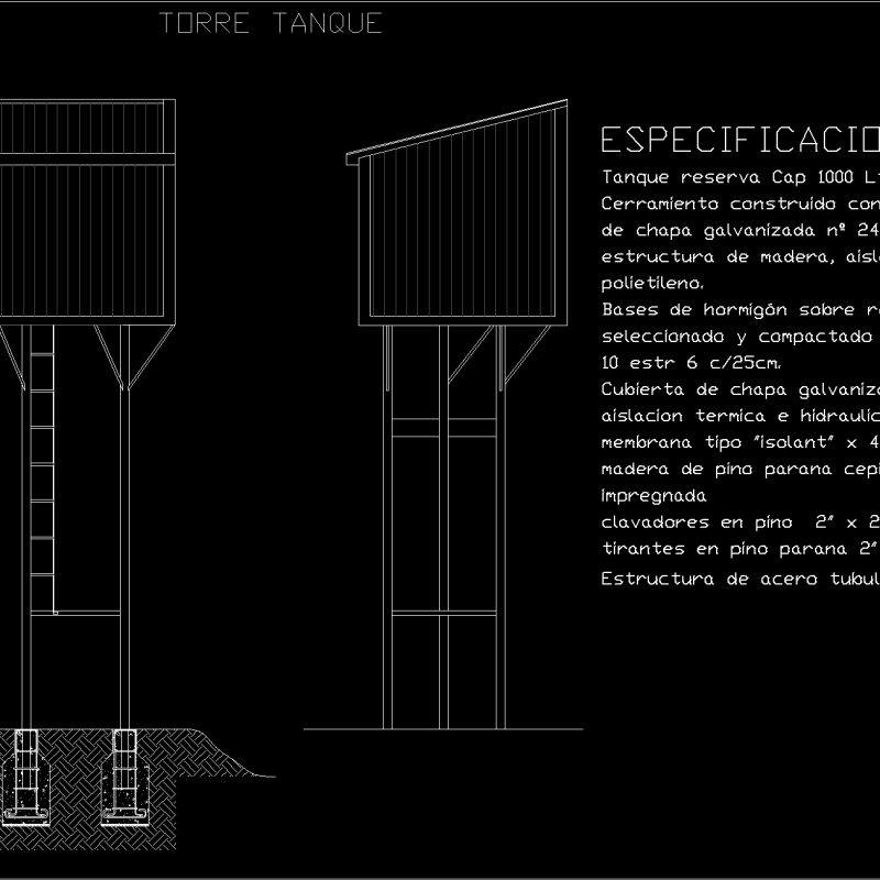 Elevated Tank Covered DWG Block for AutoCAD | DesignsCAD