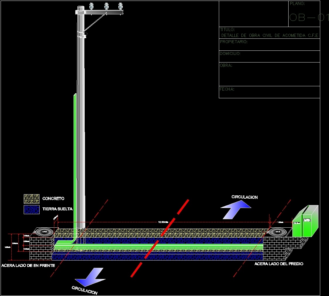 Entrance Conductor - Civil Works DWG Block for AutoCAD • Designs CAD