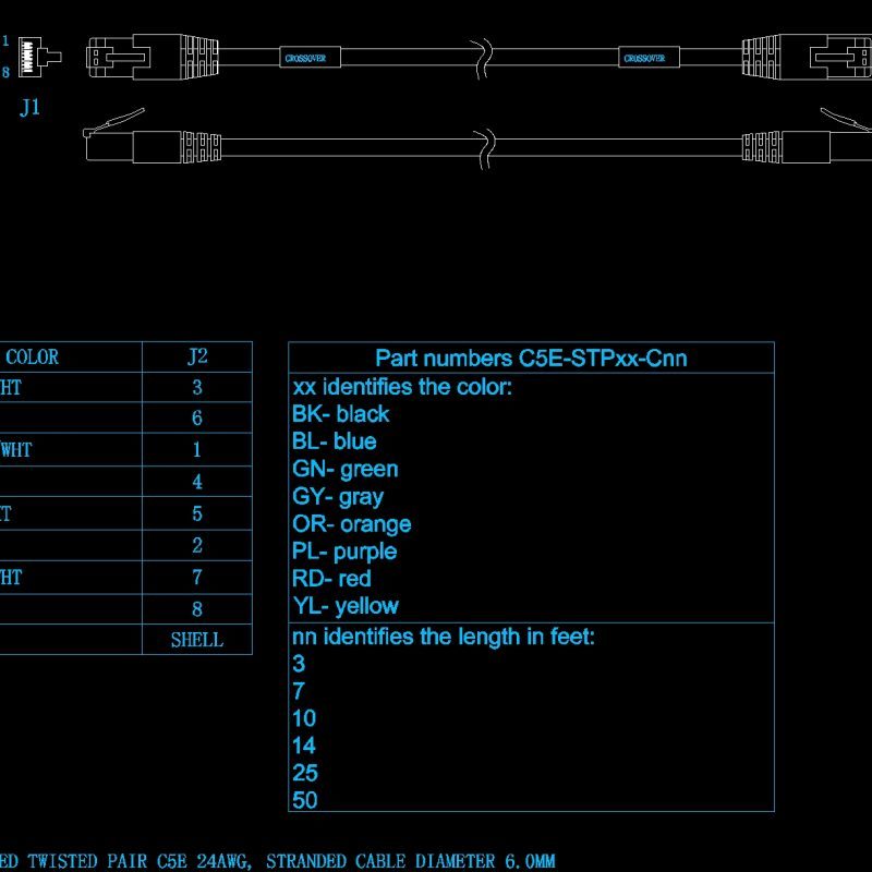 Ethernet Cables DWG Block for AutoCAD • Designs CAD
