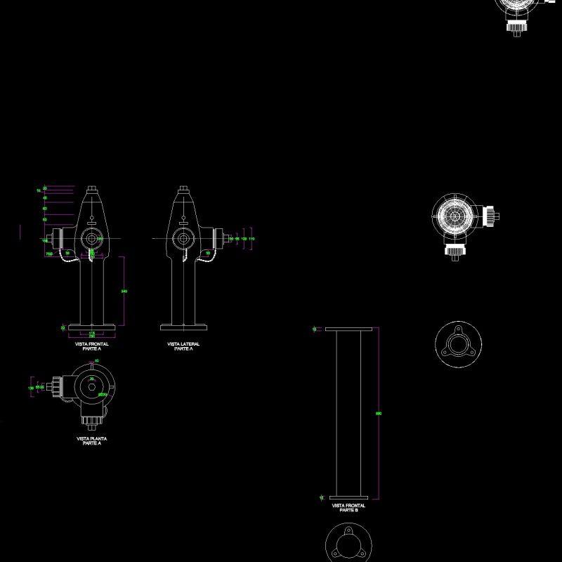 Fire Hydrant, Installation Details DWG Detail for AutoCAD • Designs CAD