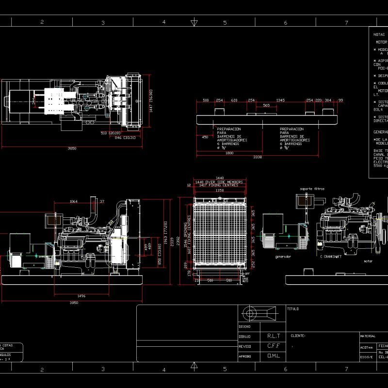 Generating Equipment Model 600 Kw DWG Model for AutoCAD • Designs CAD
