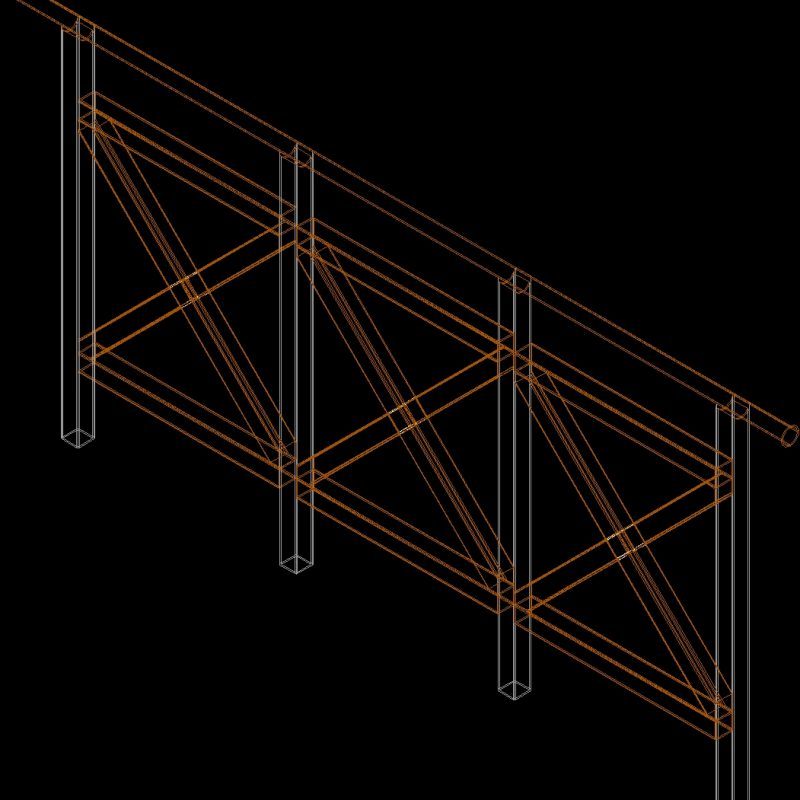 Hand Railing 3D DWG Model for AutoCAD • Designs CAD