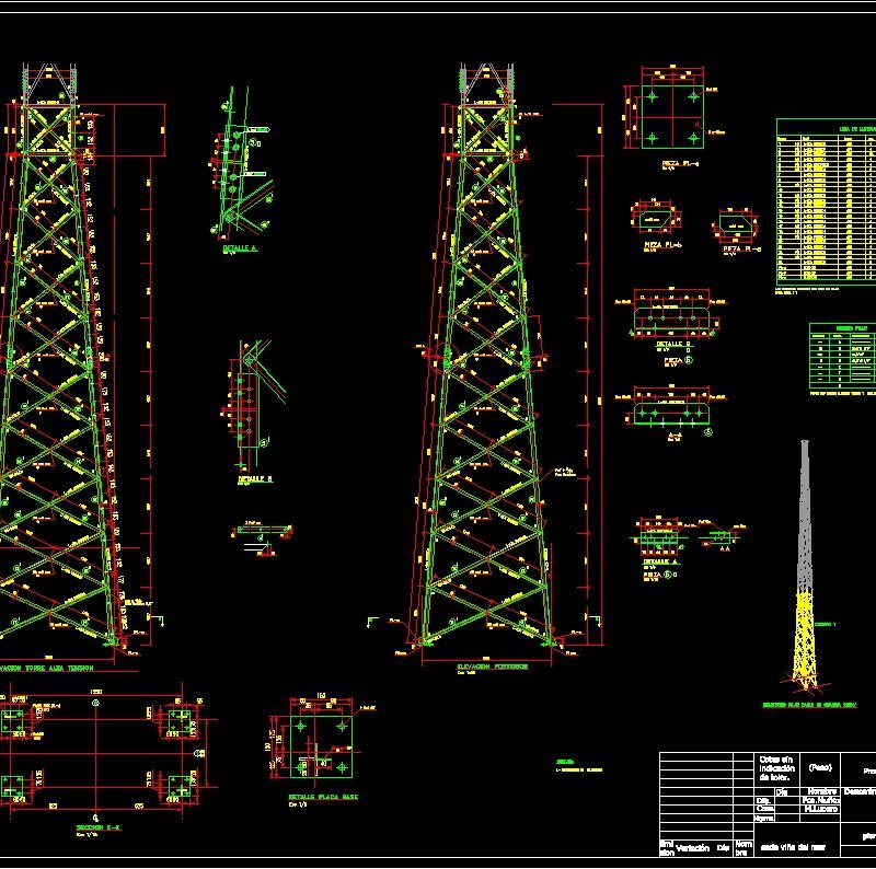 High Tension Tower DWG Block for AutoCAD • Designs CAD