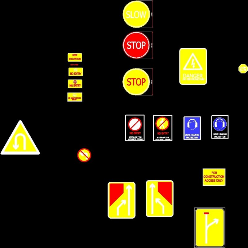 Highway Signs DWG Block for AutoCAD | DesignsCAD