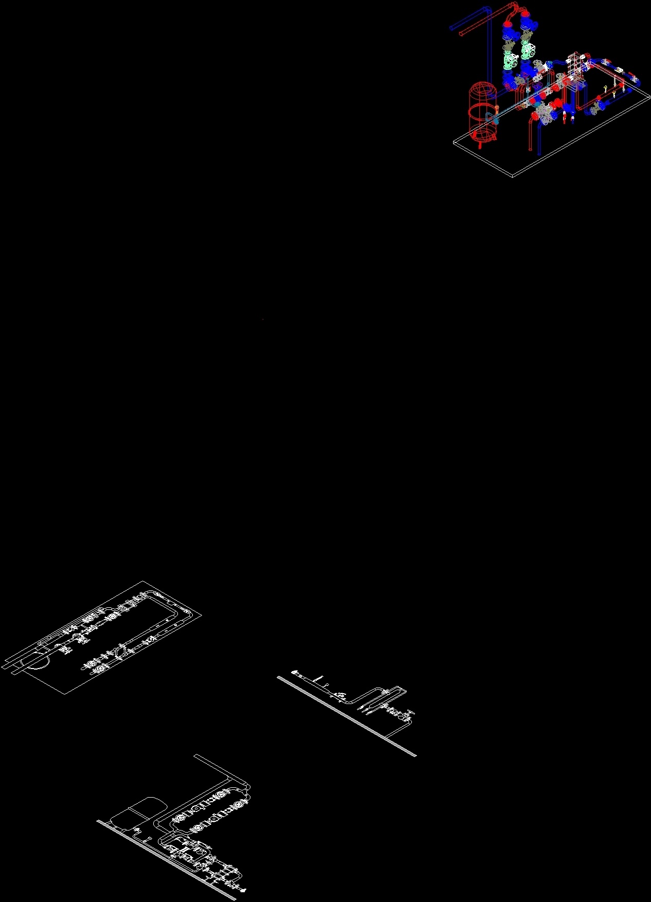 Hot Water Boiler Platform 3D DWG Detail for AutoCAD • Designs CAD