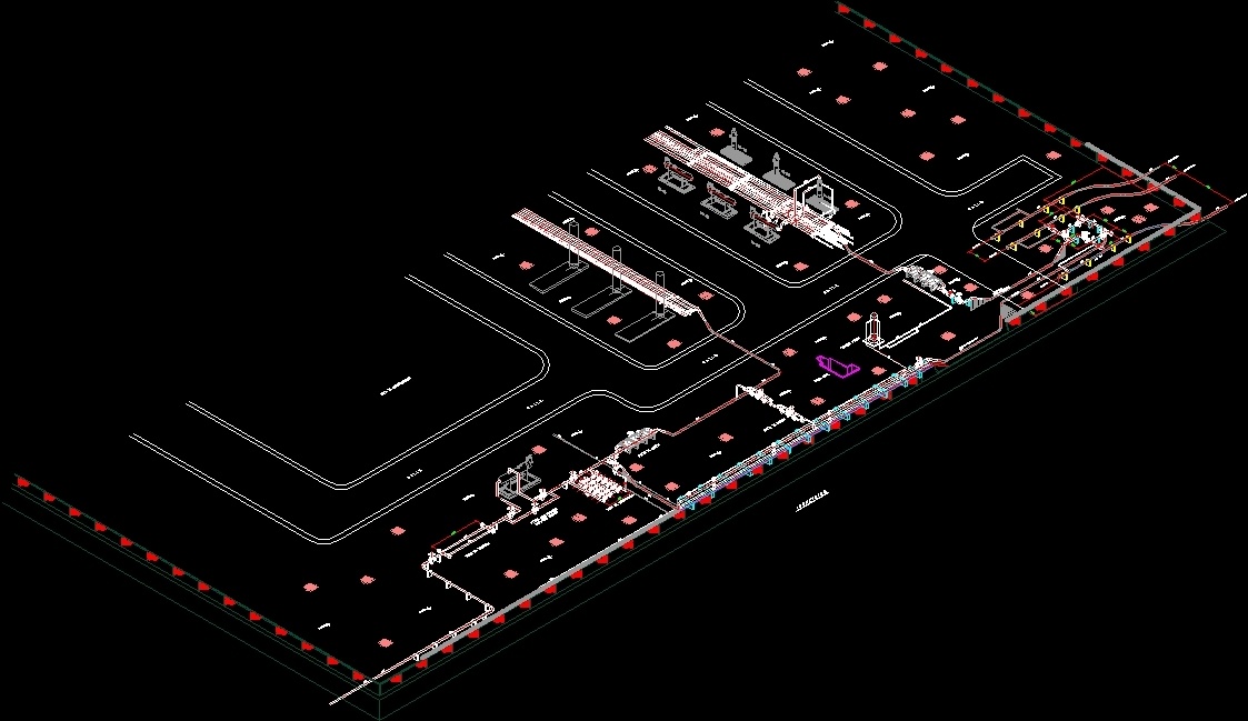 Isometric View Of Battery Of Gas Separation DWG Full Project for ...