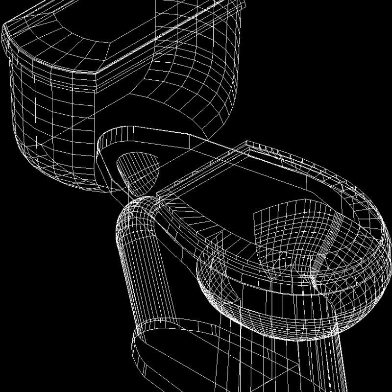 Kohler - Toilet With Backpack 3D DWG Model for AutoCAD • Designs CAD