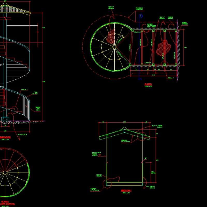 Ladder Metal Snail DWG Block for AutoCAD • Designs CAD
