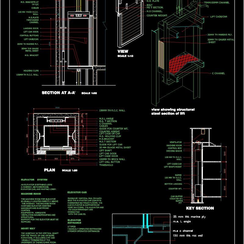 Lift Details Dwg Plan For Autocad Designs Cad
