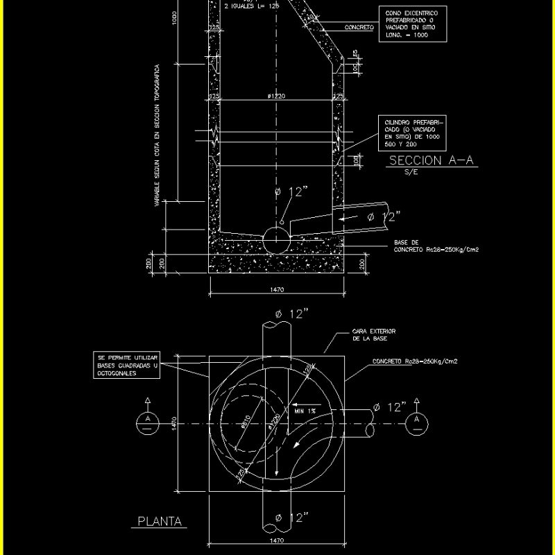 Manhole DWG Section for AutoCAD • Designs CAD