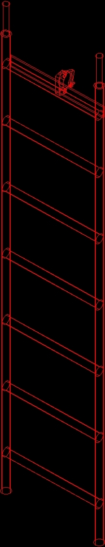Marine Ladder Scaffold 2 Meters DWG Block for AutoCAD • Designs CAD