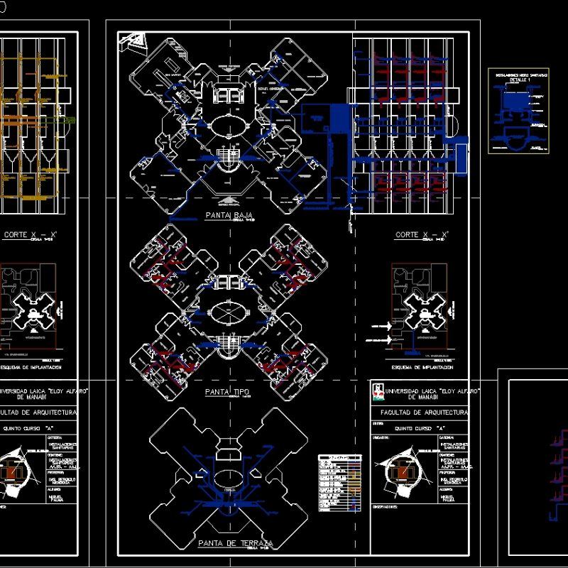 Multifamily Apartment Building--Sanitary Plumbing Instalations DWG ...