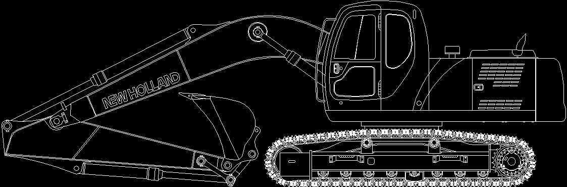 New Holland Excavator, Hydraulic Power Shovel DWG Block for AutoCAD ...
