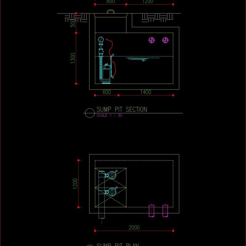 Pit Water Sink DWG Block for AutoCAD • Designs CAD
